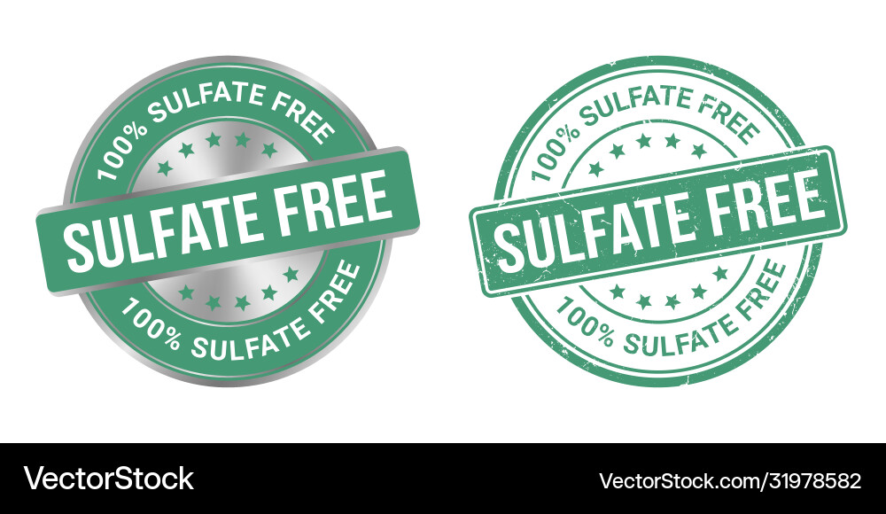 Grunge stamp and silver label sulfate free Vector Image
