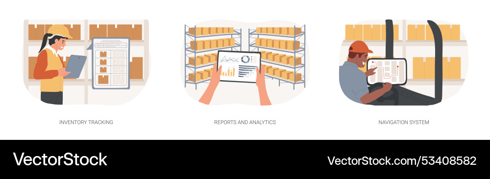 Warehouse management system isolated cartoon Vector Image