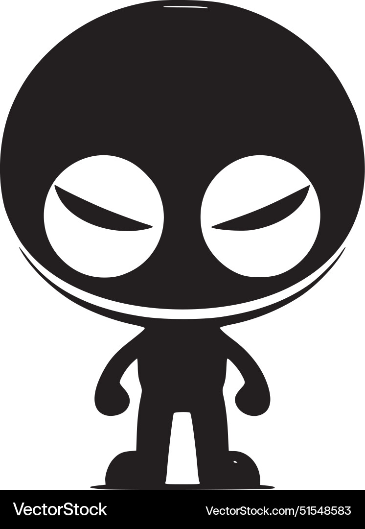Alien - black and white isolated icon Royalty Free Vector