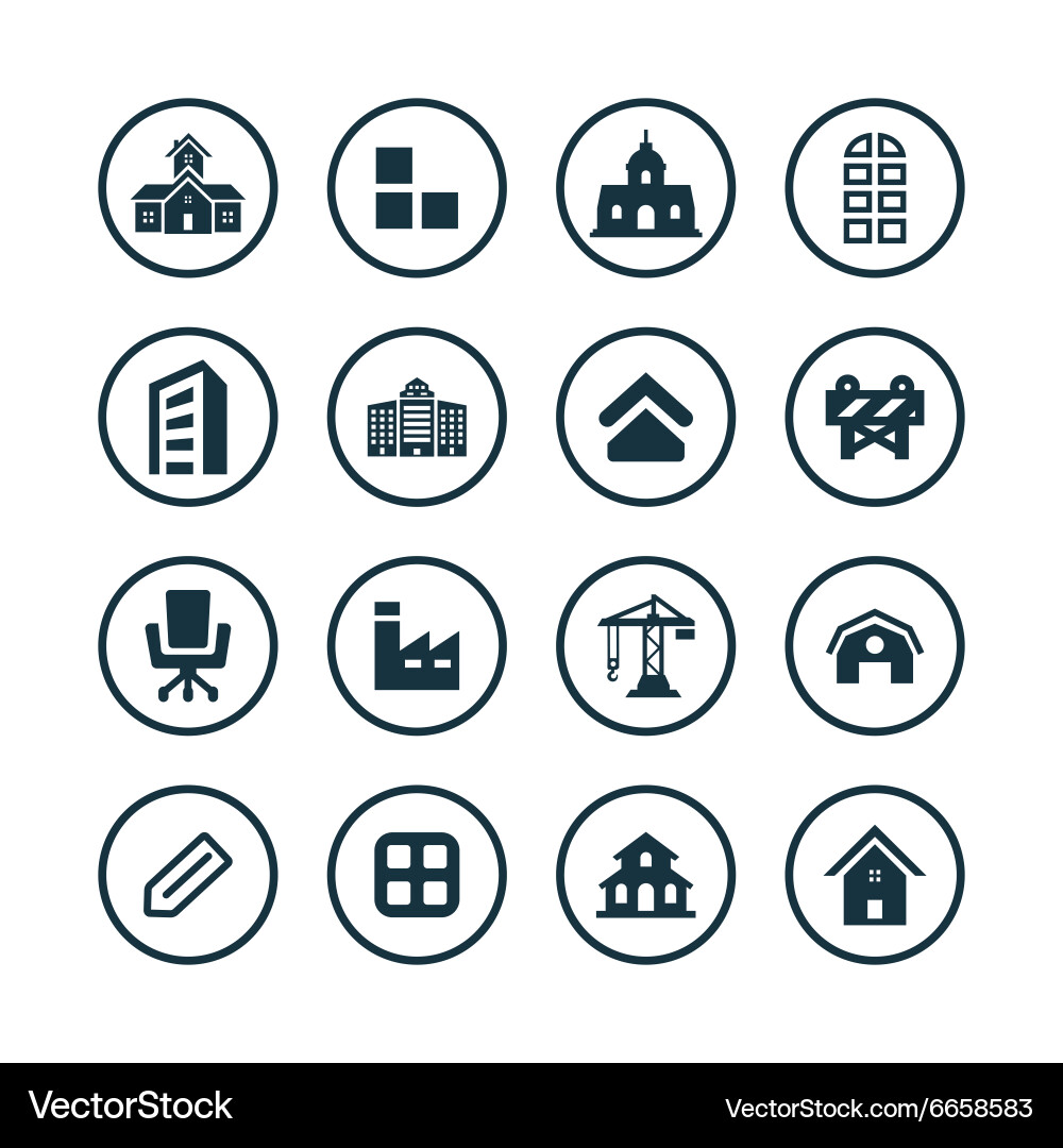 Architecture icons universal set Royalty Free Vector Image
