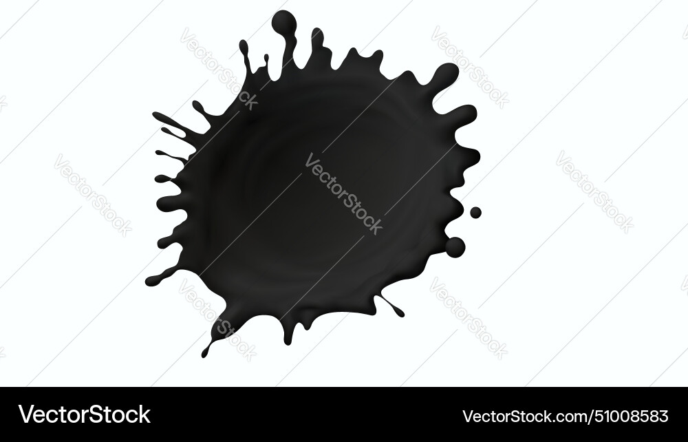 Black paint splash of liquid ink drop icon Vector Image