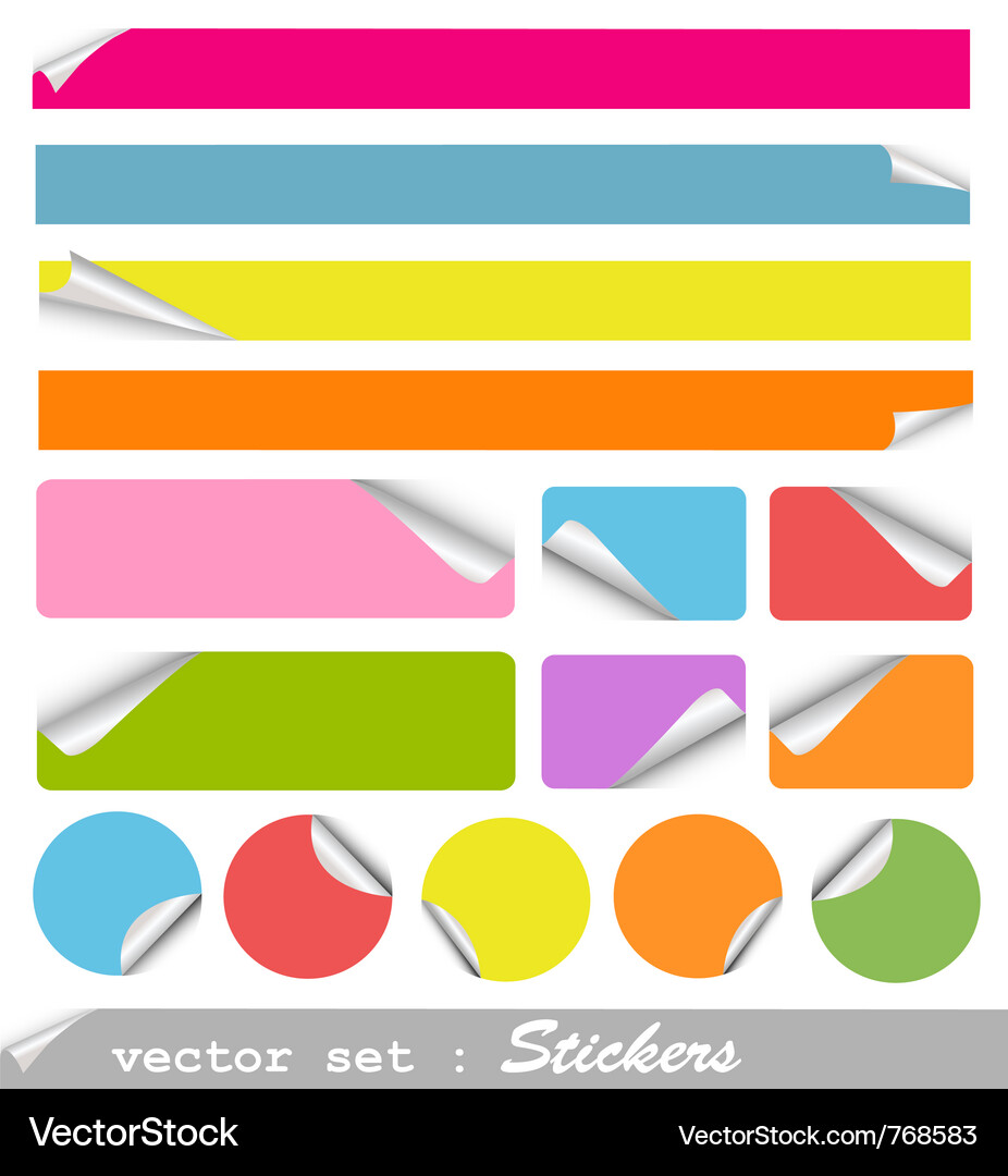Blank Sticker Collection Royalty Free Vector Image