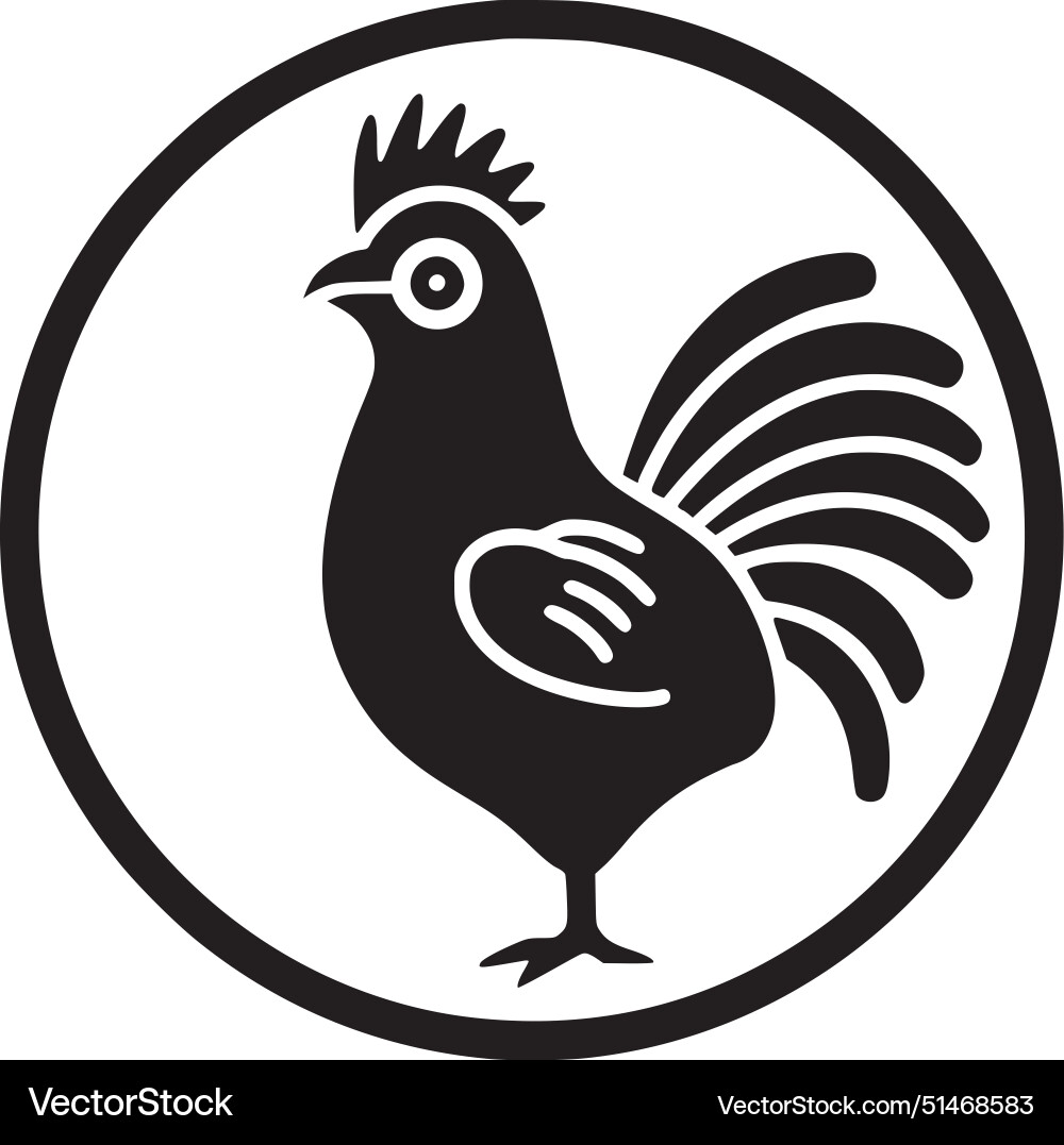 Chicken - black and white isolated icon Royalty Free Vector