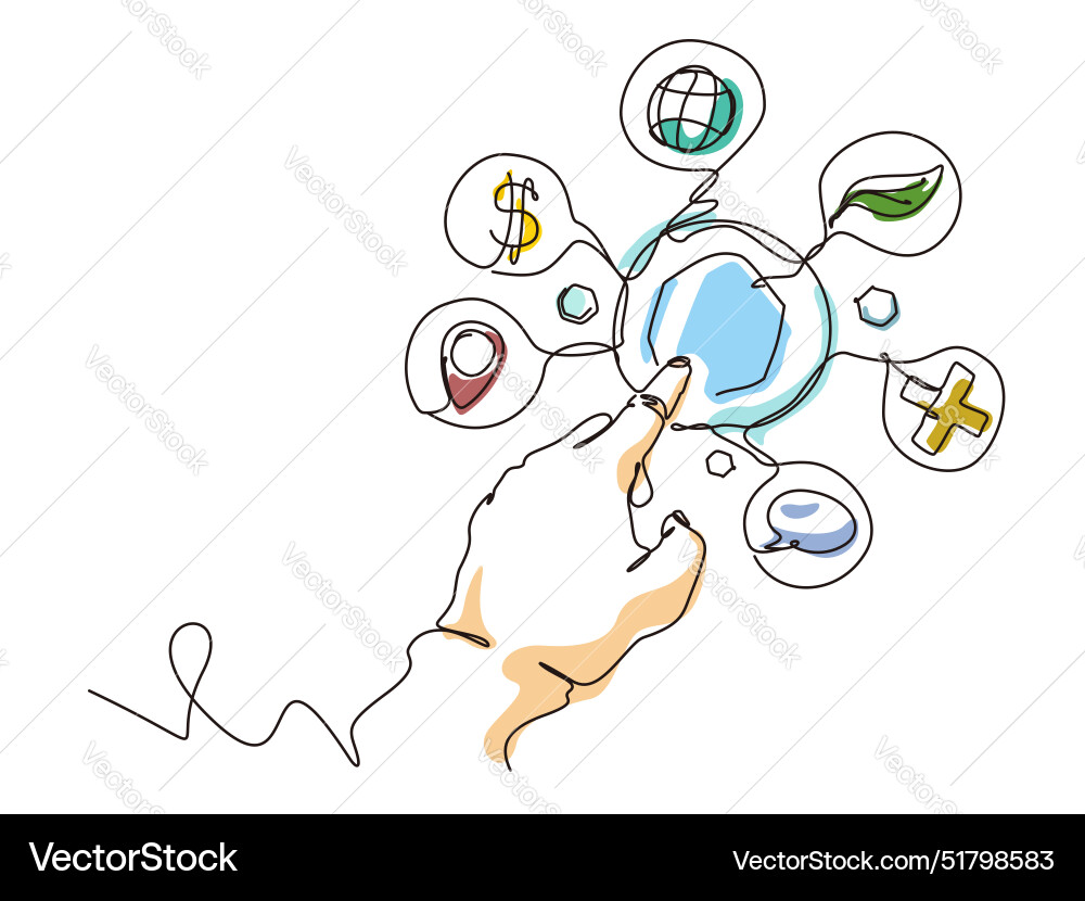 Finger touch the technology gr Royalty Free Vector Image
