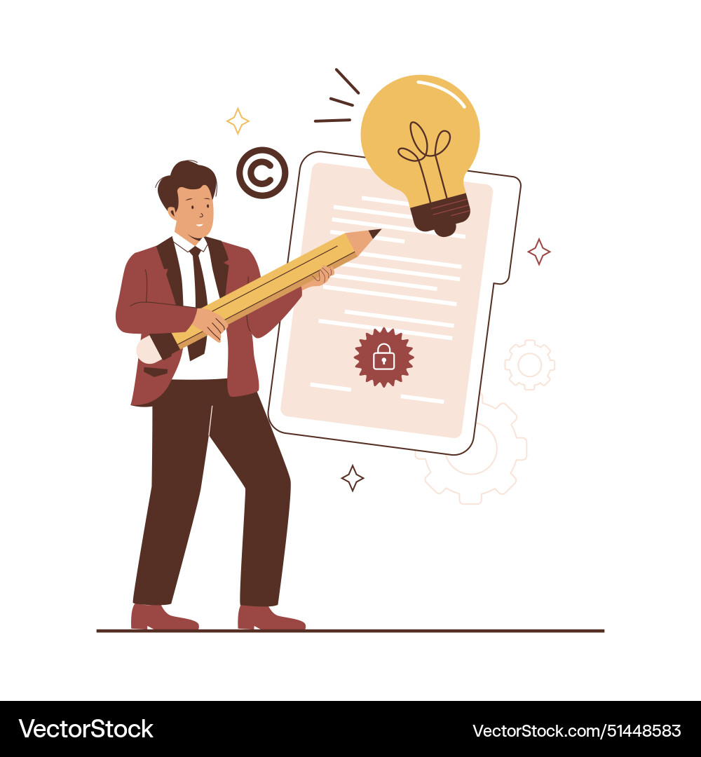 Flat design of intellectual property Royalty Free Vector
