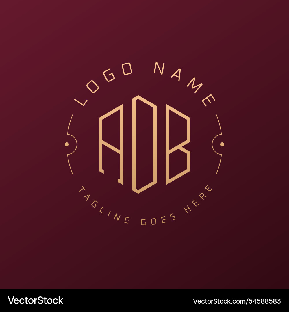 Luxus Adb Logo Design eleganter Brief Lizenzfreier Vektor
