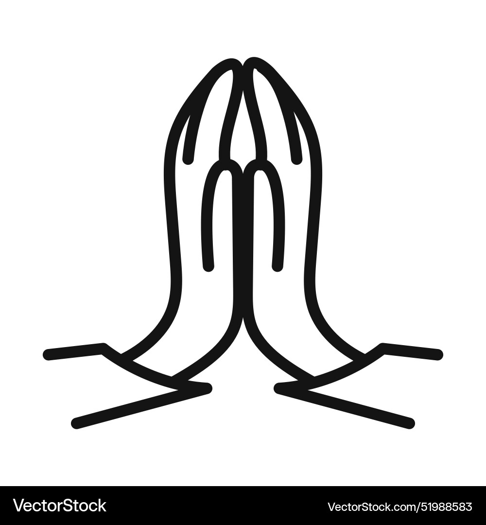 Pray icon mark in filled style Royalty Free Vector Image