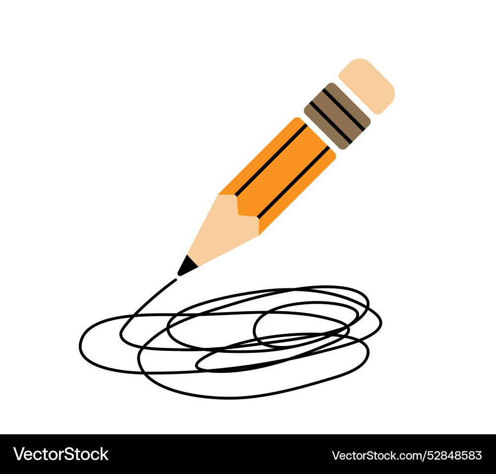 Simple short piece of pencil with doodle Vector Image