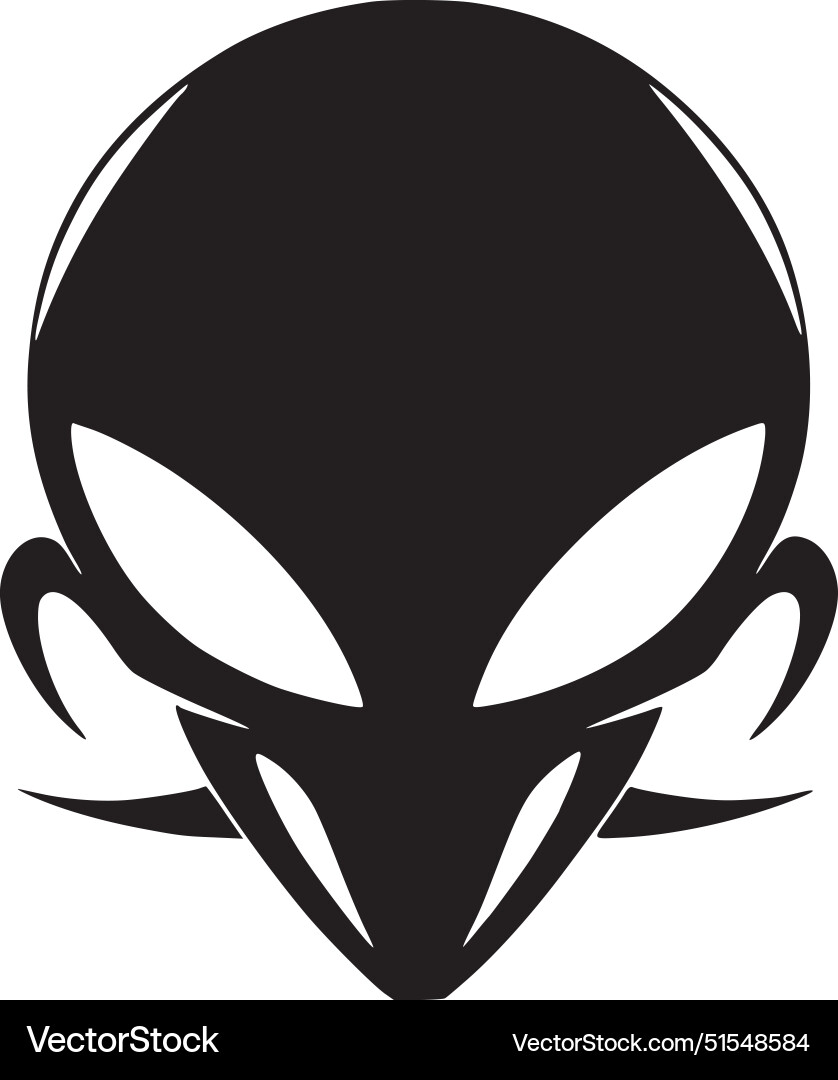 Alien - black and white Royalty Free Vector Image