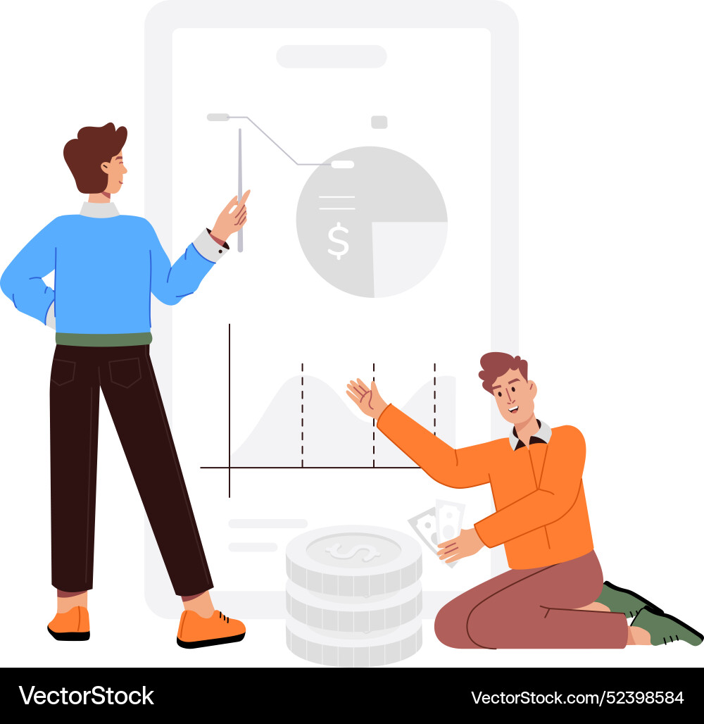 Basic rgba flat character of financia Royalty Free Vector