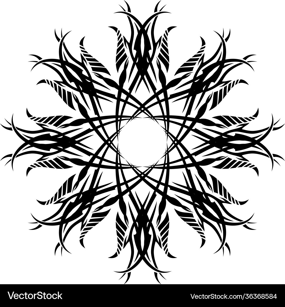 Black tribal tattoo 0020 Royalty Free Vector Image