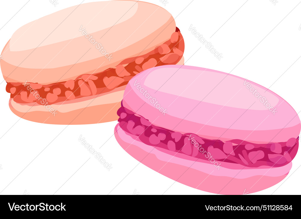 Colorful sweet macaroons icon cartoon Royalty Free Vector