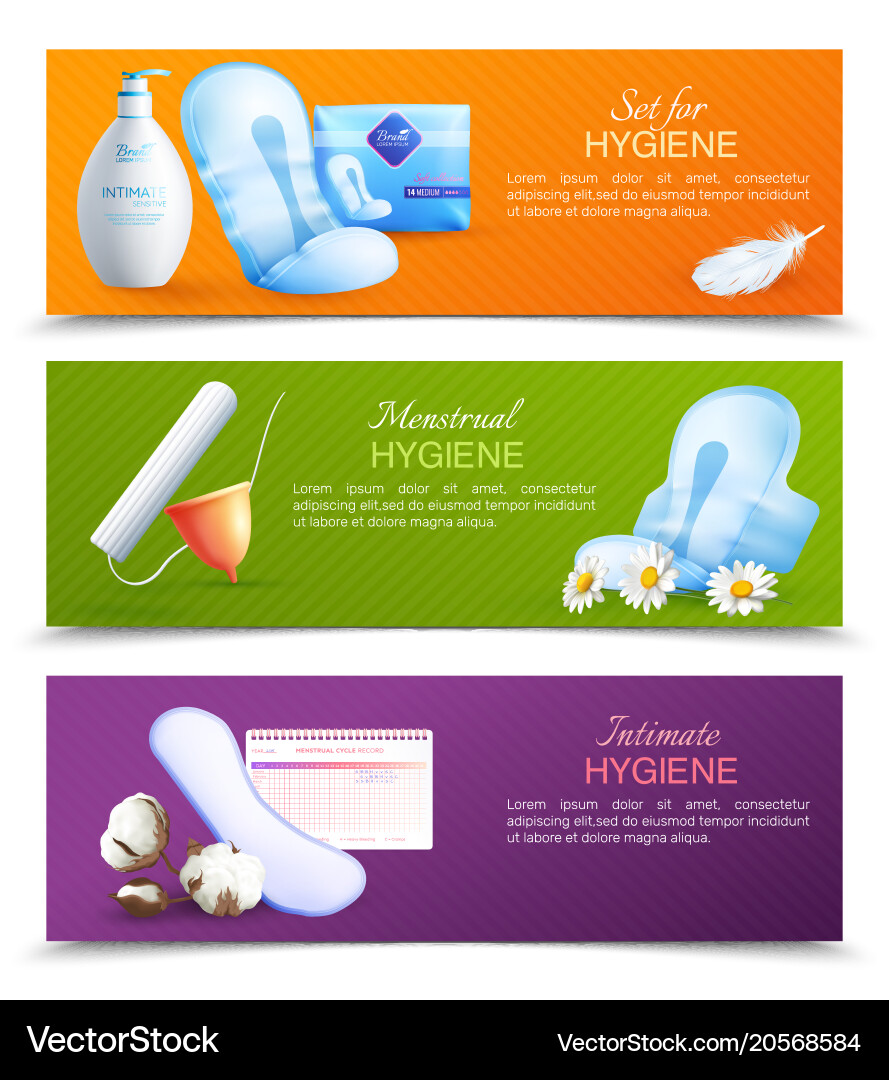 Feminine hygiene banners set Royalty Free Vector Image