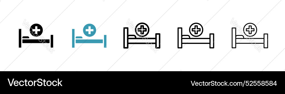 Hospital bed icon set on white background Vector Image