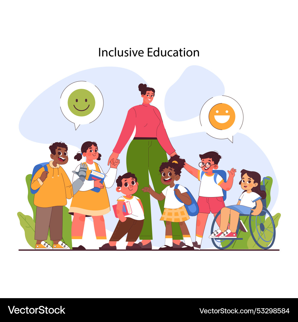 Inclusive education equal educational Royalty Free Vector