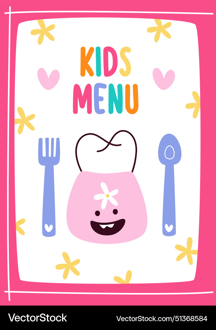 Kids menu page Royalty Free Vector Image - VectorStock