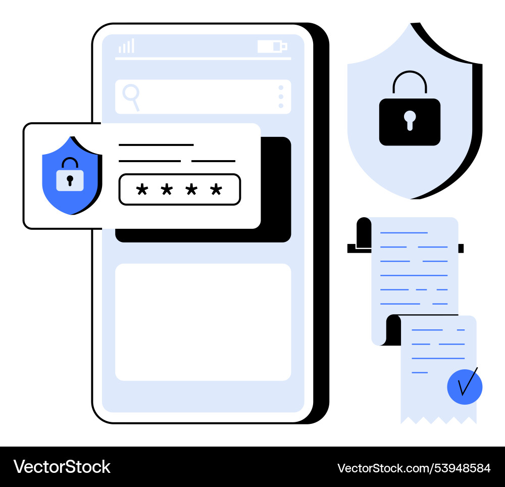 Mobile device security with password protection Vector Image