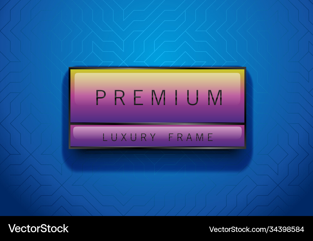 Premium rainbow color label with black frame Vector Image