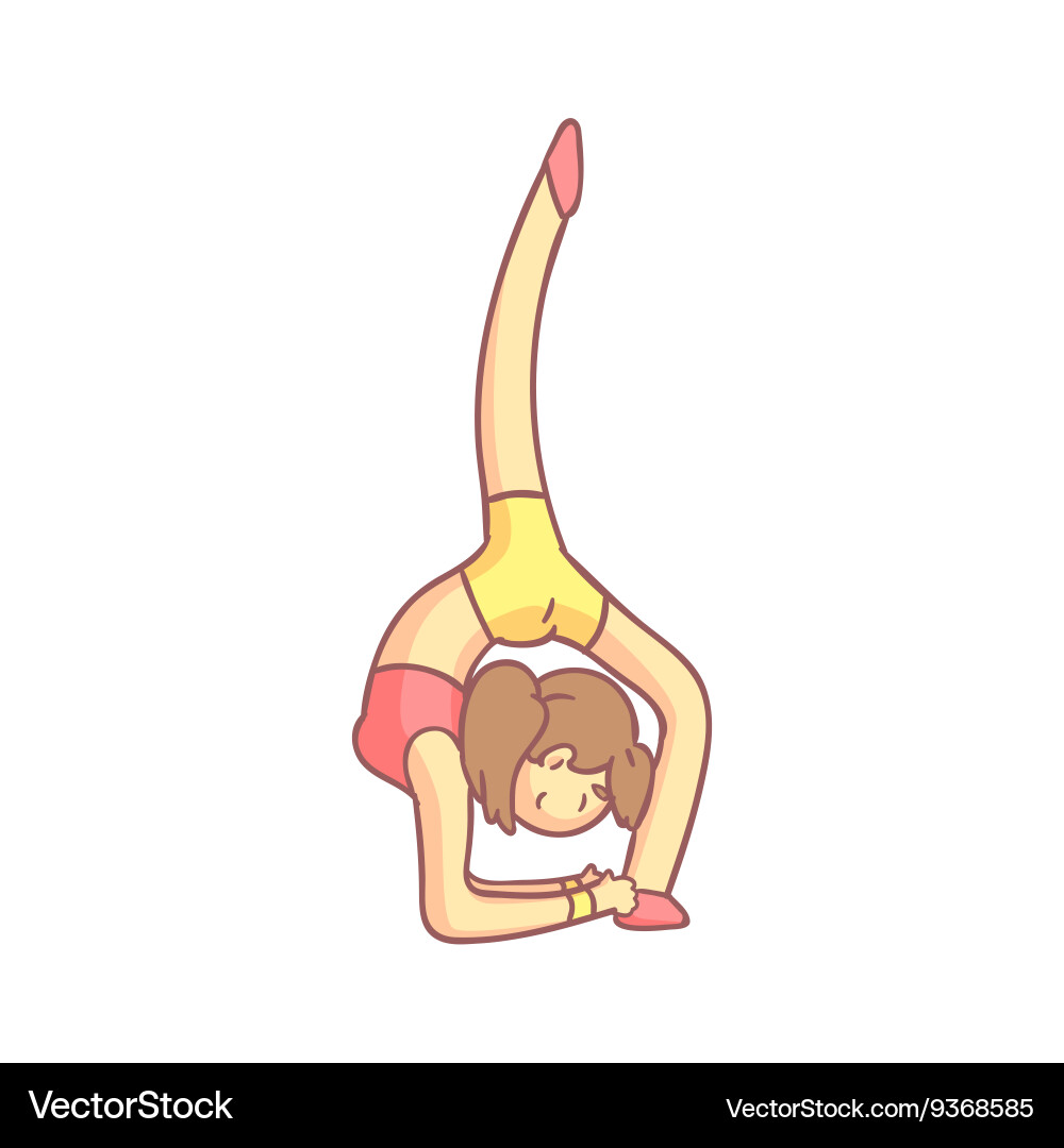 Girl doing advanced yoga back bend Royalty Free Vector Image