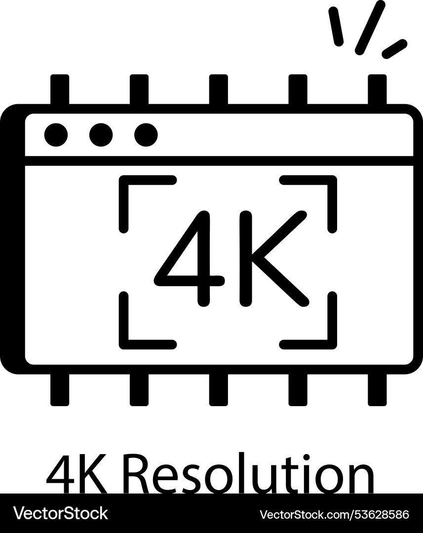 4k resolution Royalty Free Vector Image - VectorStock