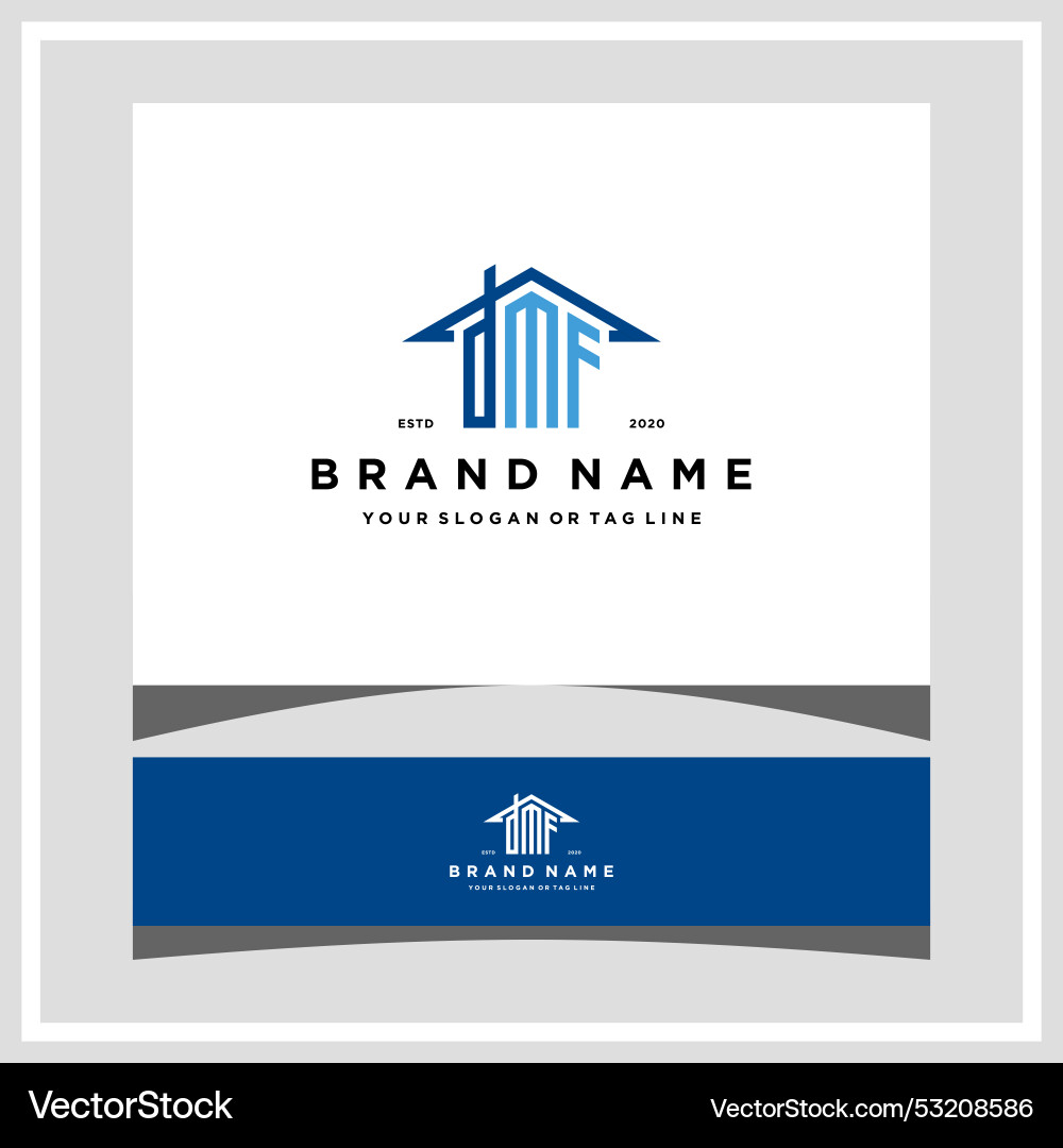 Creative letter dmf home roof logo design Vector Image