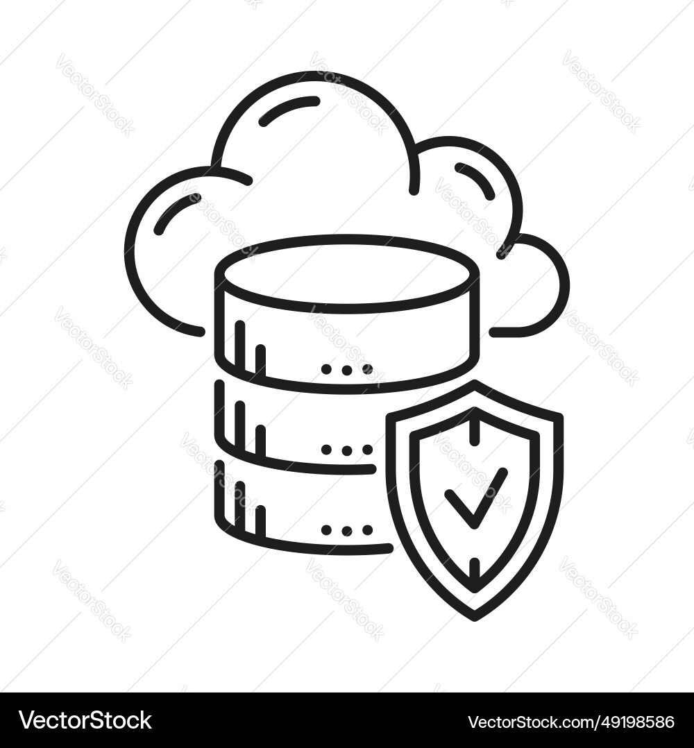 Database server protection cloud storage icon Vector Image