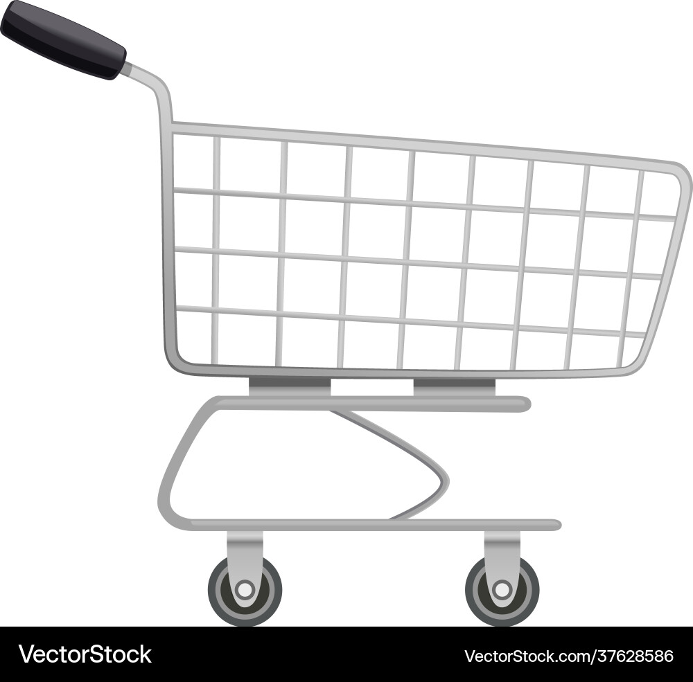 Empty trolley cart composition Royalty Free Vector Image