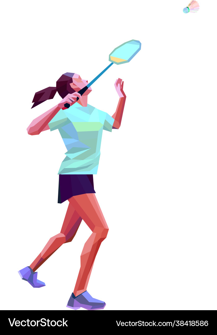 Modern Badminton Player Silhouette Royalty Free Vector Image