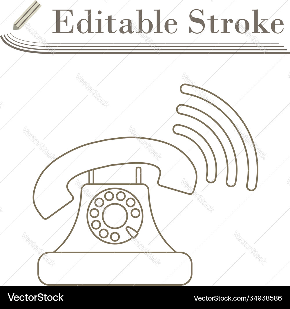 Old telephone icon Royalty Free Vector Image - VectorStock