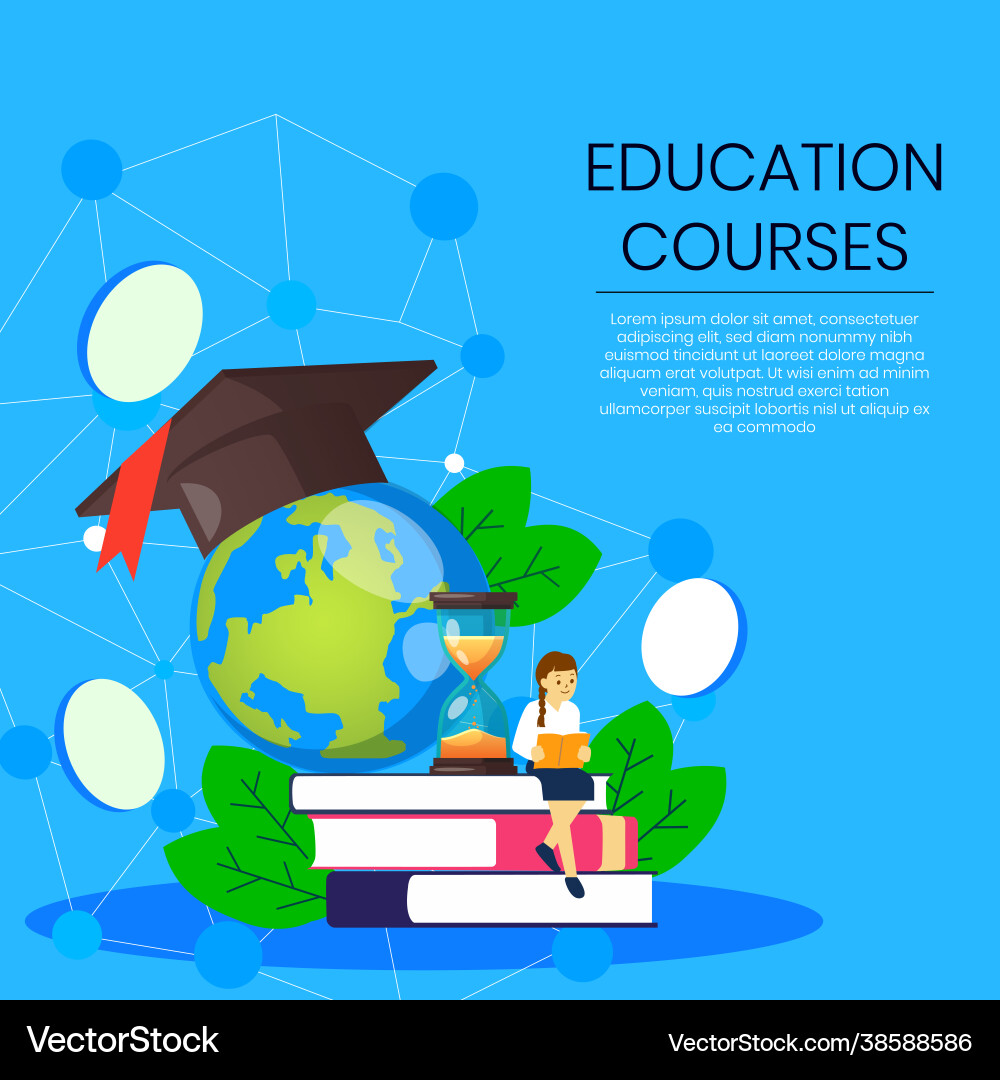 Poster different educational course Royalty Free Vector