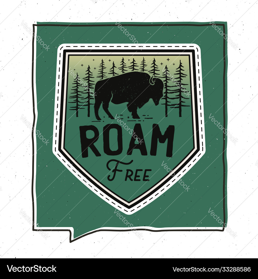 Vintage roam free badge design Royalty Free Vector Image