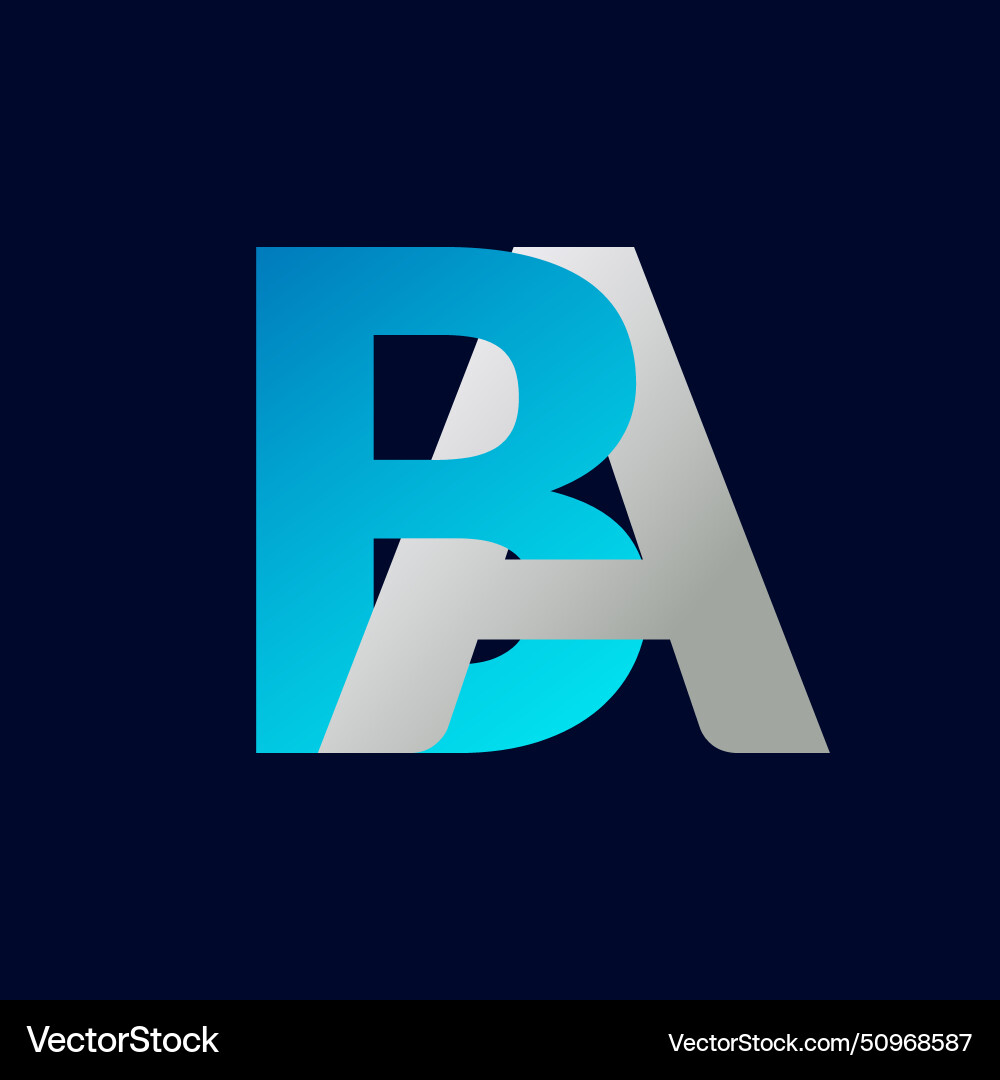 Ba letter logo template design Royalty Free Vector Image