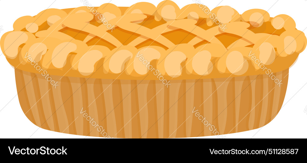 Bakery apple pie icon cartoon baked crust Vector Image