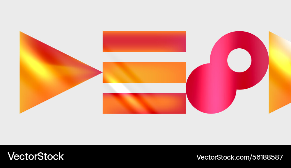 Bright shapes orange red white gradient colors Vector Image