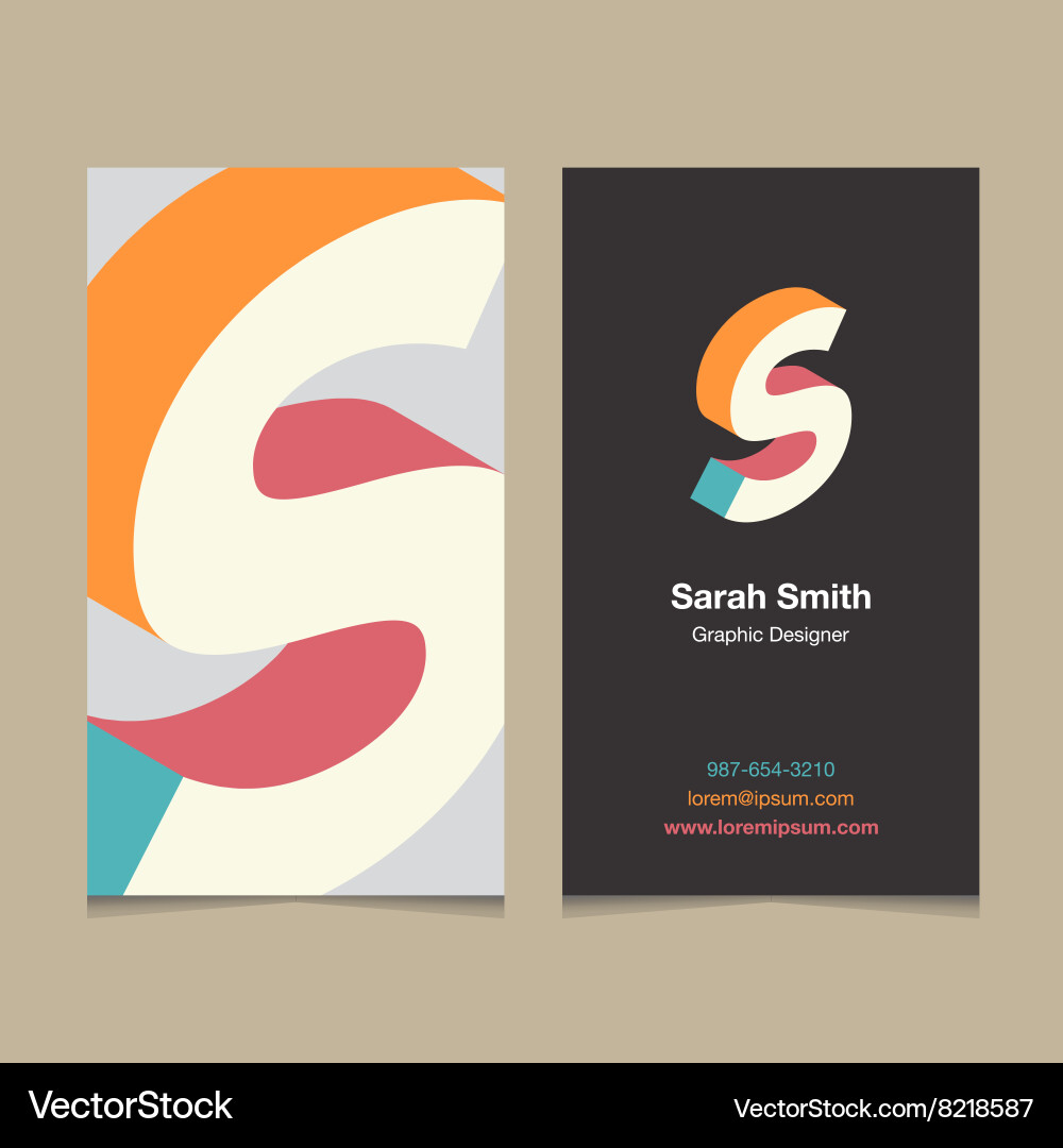 Business card letter s Royalty Free Vector Image