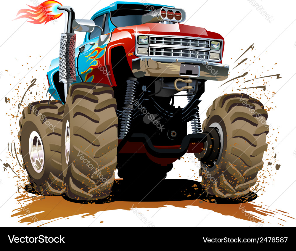 Cartoon monster truck Royalty Free Vector Image
