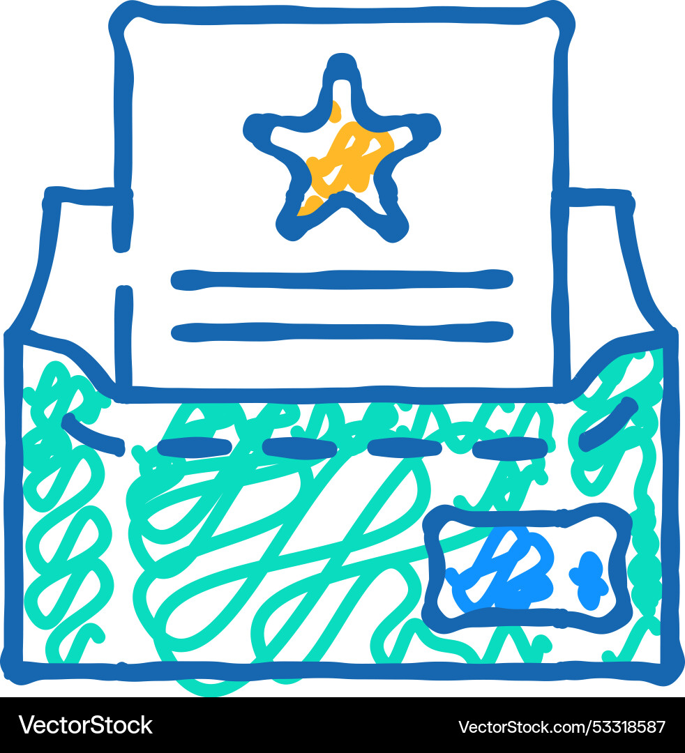 Event triggered email icon doodle Royalty Free Vector Image