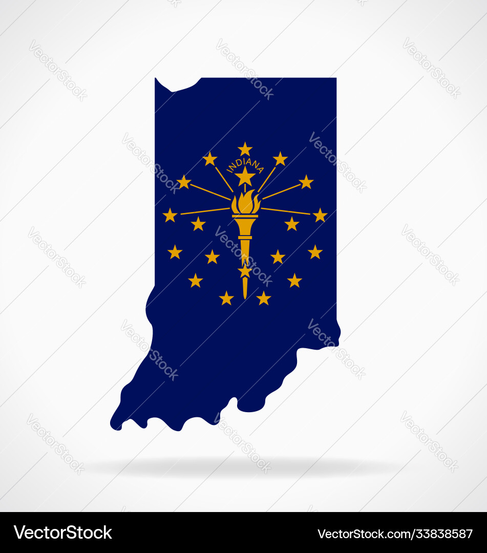 Indiana Flagge in Staatsform Symbol Lizenzfreier Vektor