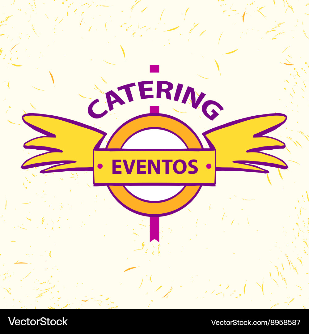 Logo for catering restaurant eventos Royalty Free Vector