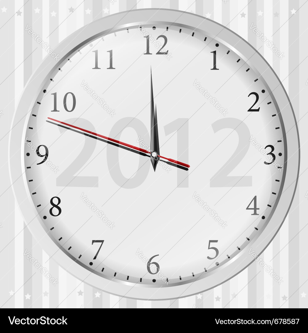 New year clock Royalty Free Vector Image - VectorStock