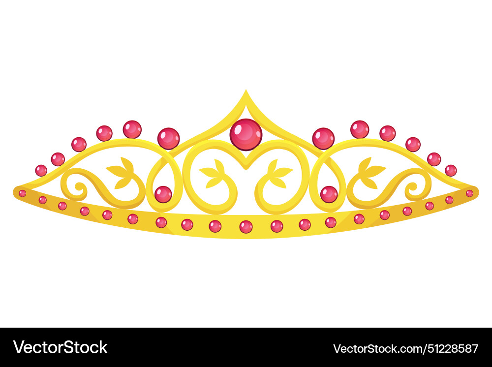 Queen golden crown icon gold princess Royalty Free Vector