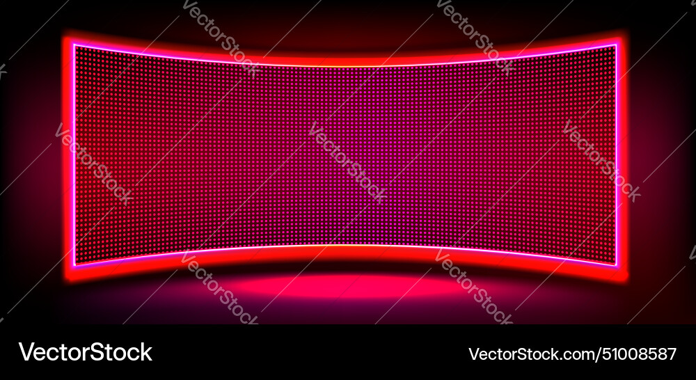 Red tv led screen with light texture background Vector Image