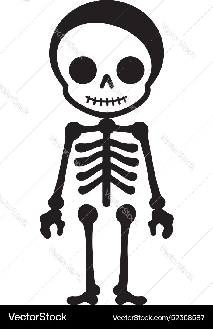 Soothing skeleton pose cute cartoonish skeletal Vector Image