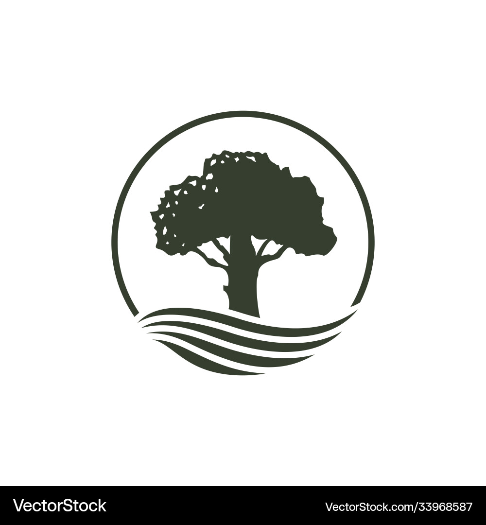 Tree river logo Royalty Free Vector Image - VectorStock