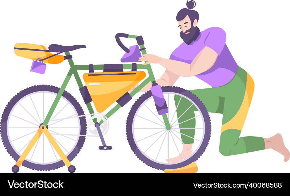 Bike quick fix composition Royalty Free Vector Image