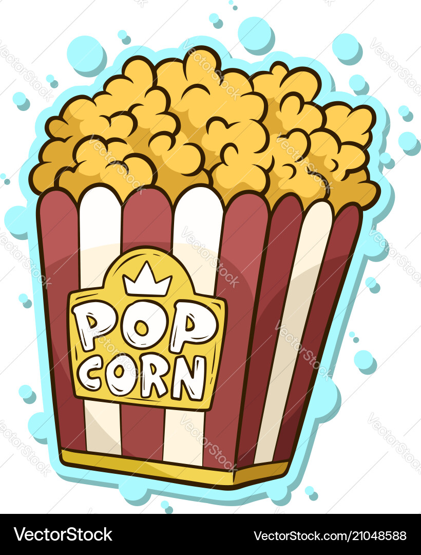 Cartoon Popcorn Bucket Royalty Free Vector Image