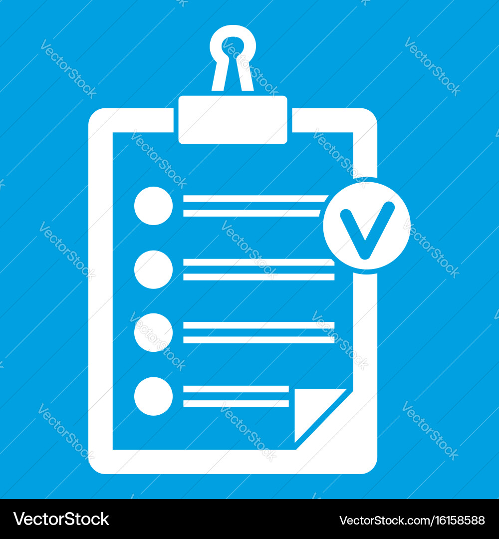 Checkliste Symbol weiß Lizenzfreies Vektorbild