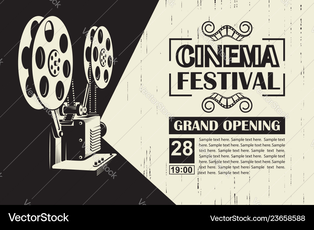 Film projector poster Royalty Free Vector Image