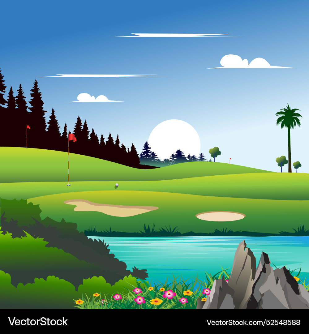 Golf course Royalty Free Vector Image - VectorStock