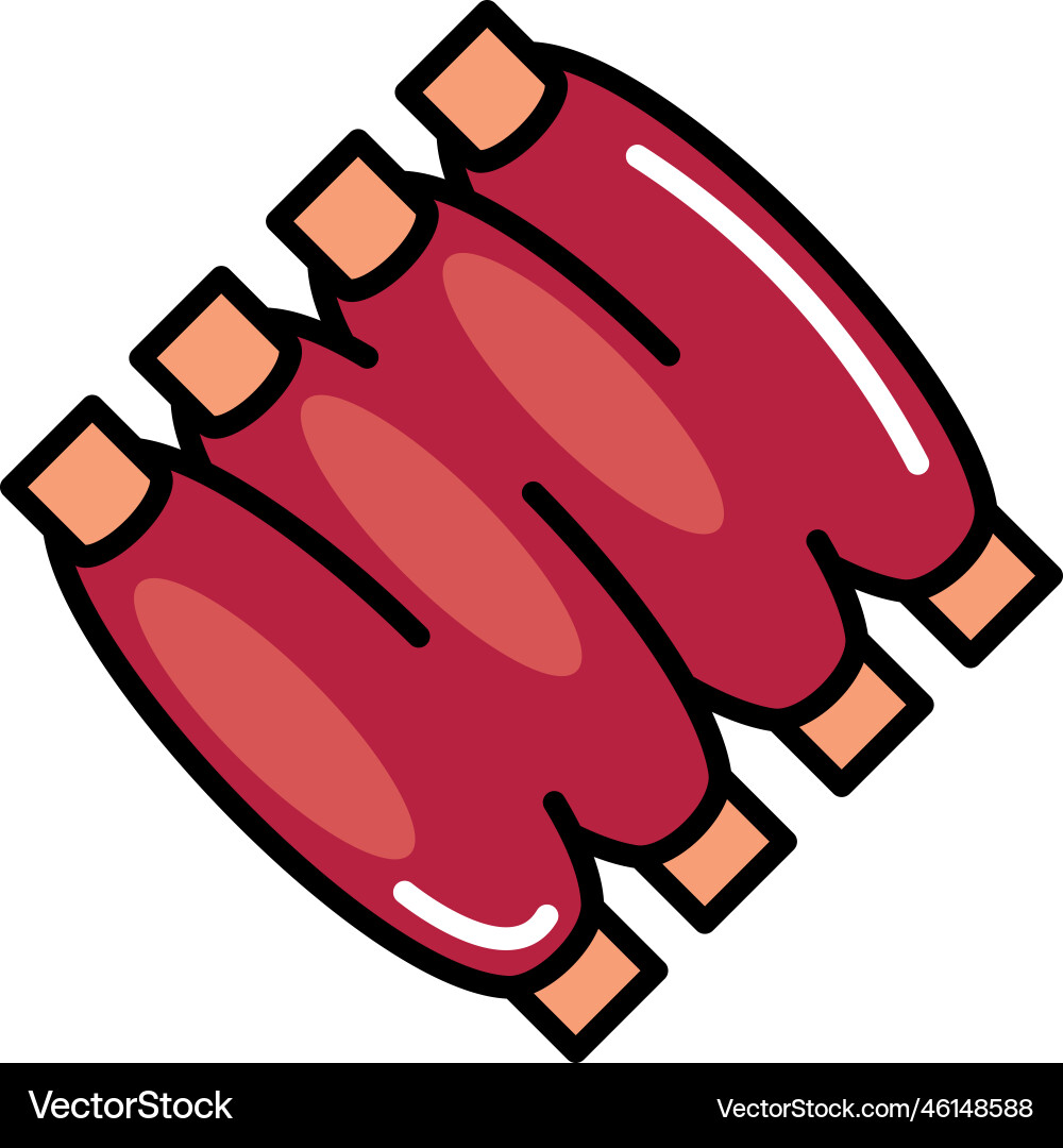 Grill ribs pork icon Royalty Free Vector Image